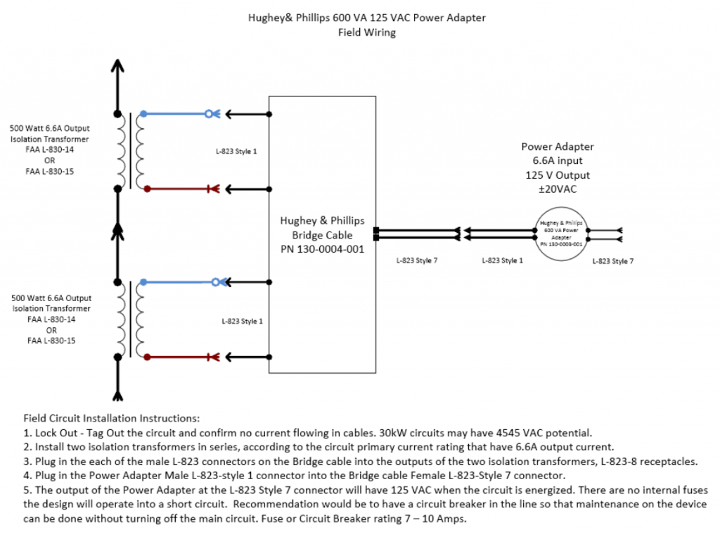6.6A Series Converter to 125VAC, 600 VA Power Adapter | Hughey and Phillips